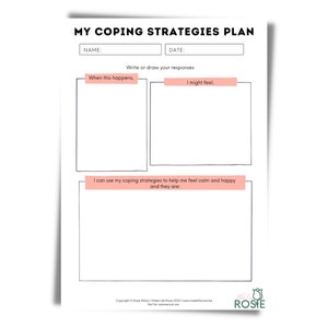 Coping Strategies Plan Worksheet for Teens and Kids. Mental Health ...