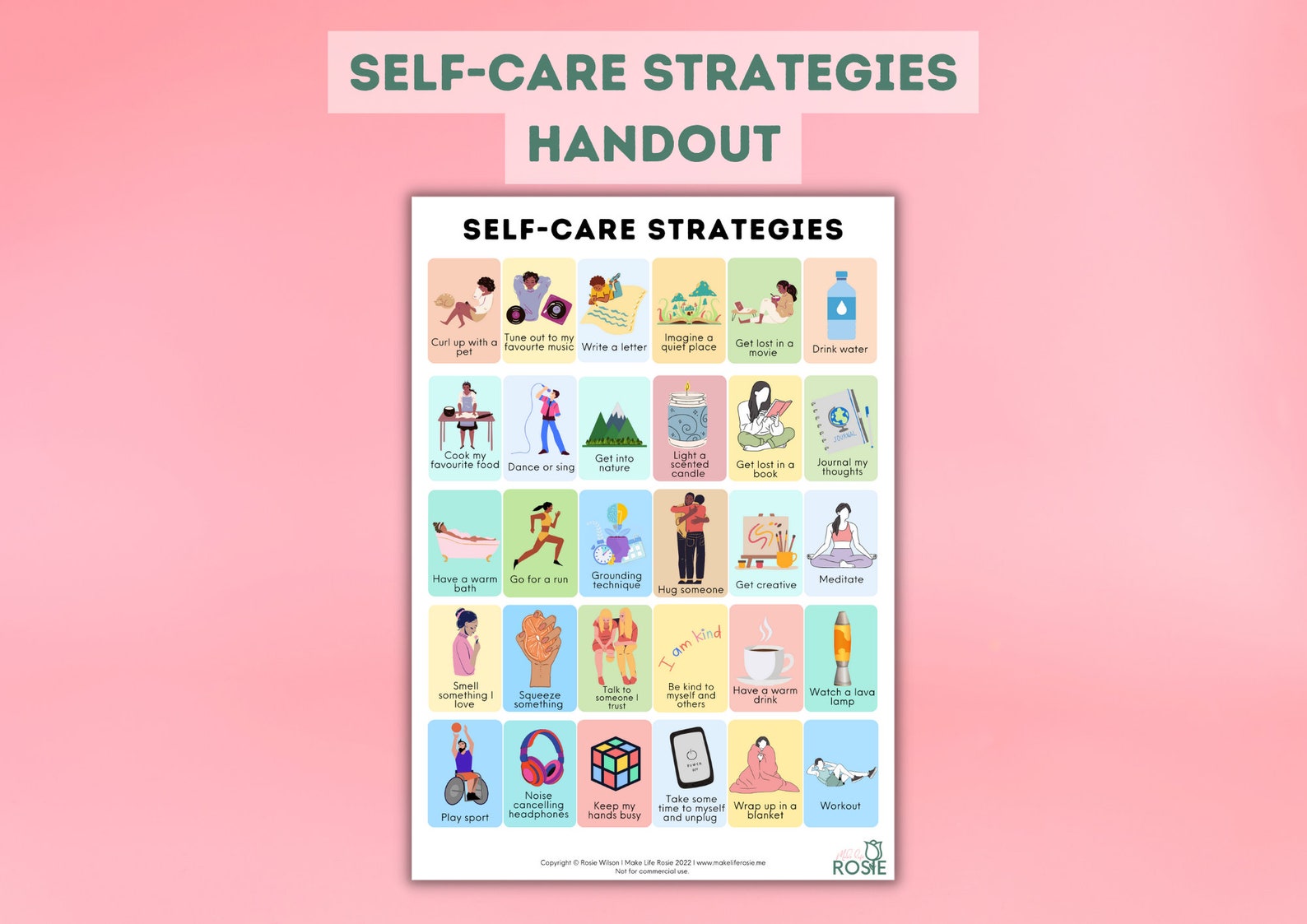 Mindfulness and Self-care Coping Strategies for Teens Handout. Mental ...