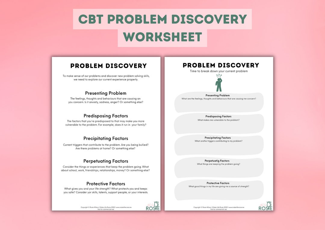 CBT Problem Discovery Worksheet. Cognitive Behaviour Therapy for Teens ...