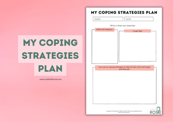 Coping Strategies Plan Worksheet for Teens and Kids. Mental | Etsy