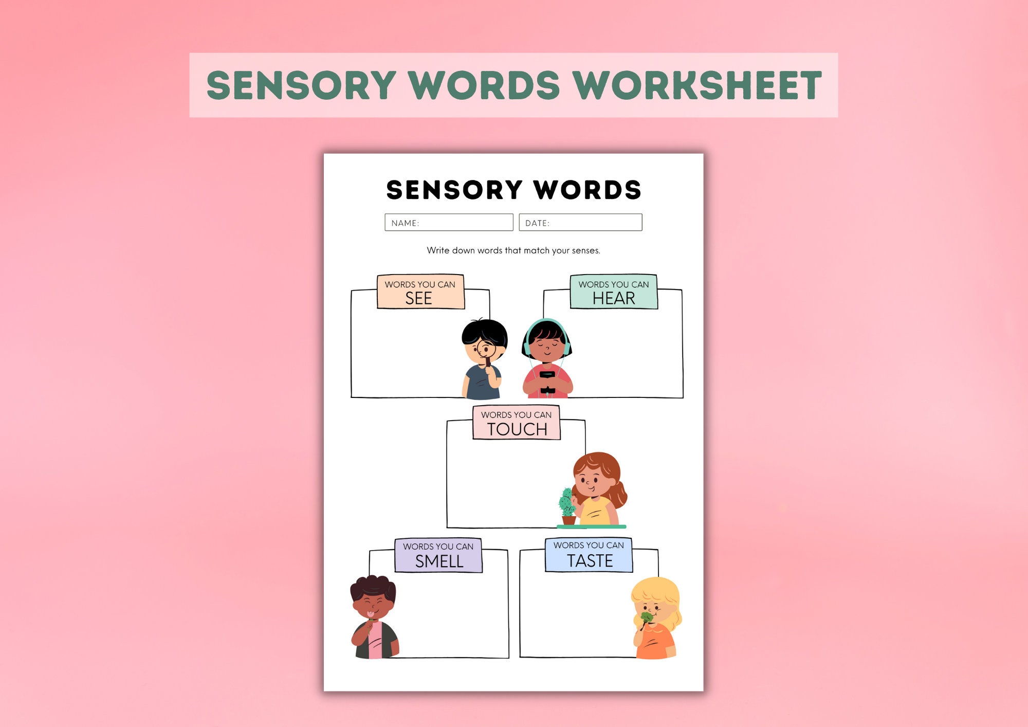 Sensory Words Worksheet For Teens And Kids Mental Health Etsy sensory-words-worksheet-for-teens-and-kids-mental-health-etsy