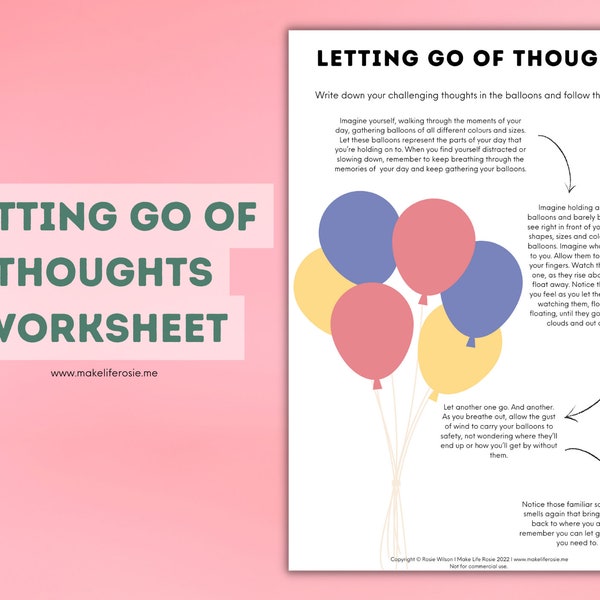 Letting Go Worksheet - Etsy