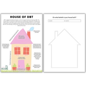 House of DBT Model With Worksheet. DBT and CBT for Teens and Kids ...