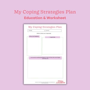 Coping Strategies Plan Worksheet for Teens and Kids. Mental Health ...