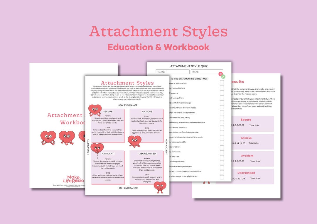 Attachment Styles Workbook. Mental Health Printable, Therapy Tools ...