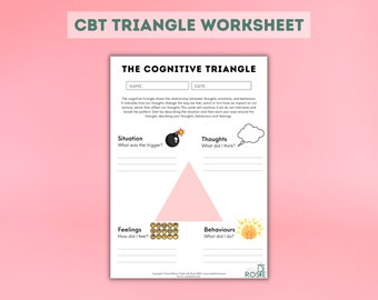 Cognitive Behavior Therapy CBT Triangle Worksheet - Etsy
