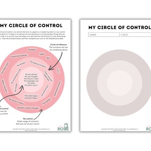 My Circle of Control Worksheet for Teens. Mental Health Printable ...