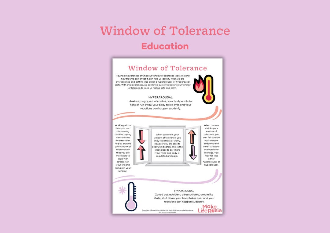 Window of Tolerance Handout for Teens. Mental Health Printable, Therapy ...
