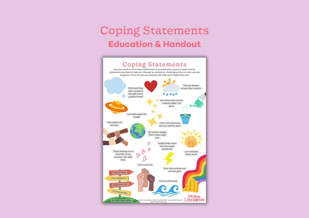 Coping Statements for Teens Handout. Mental Health Printable, Therapy ...