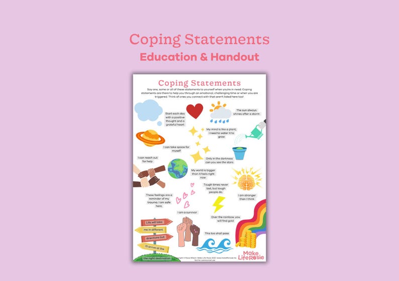 Coping Statements for Teens Handout. Mental Health Printable, Therapy ...