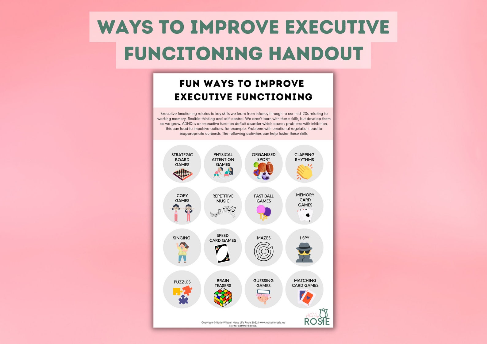 ADHD an Improving Executive Functioning Handout for Teens. Mental ...