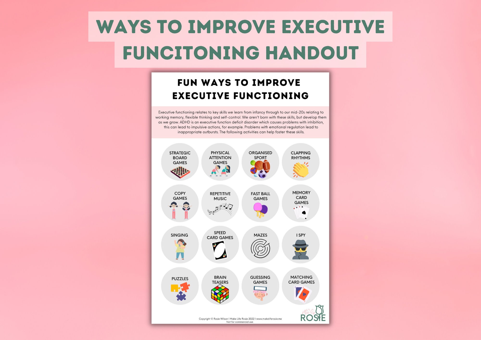 ADHD an Improving Executive Functioning Handout for Teens. Mental ...