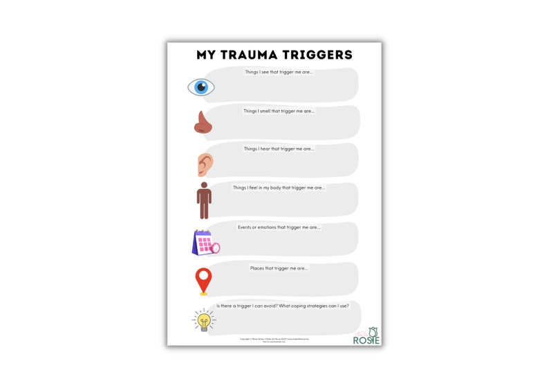 Trauma Triggers Worksheet for Teens. Trauma Resource, Mental Health ...