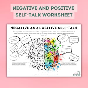 Negative and Positive Self-talk Worksheet for Teens. Trauma Resource ...