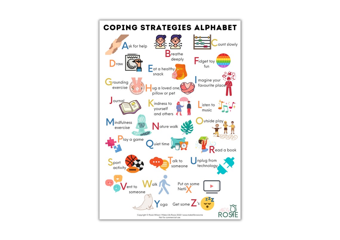 Coping Strategies Alphabet for Teens and Kids to Support | Etsy