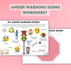 My Anger Warning Signs Worksheet for Teens and Kids. Mental Health ...