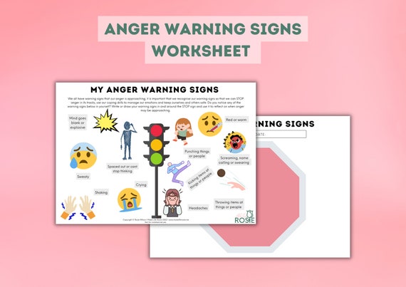 My Anger Warning Signs Worksheet for Teens and Kids. Mental - Etsy ...