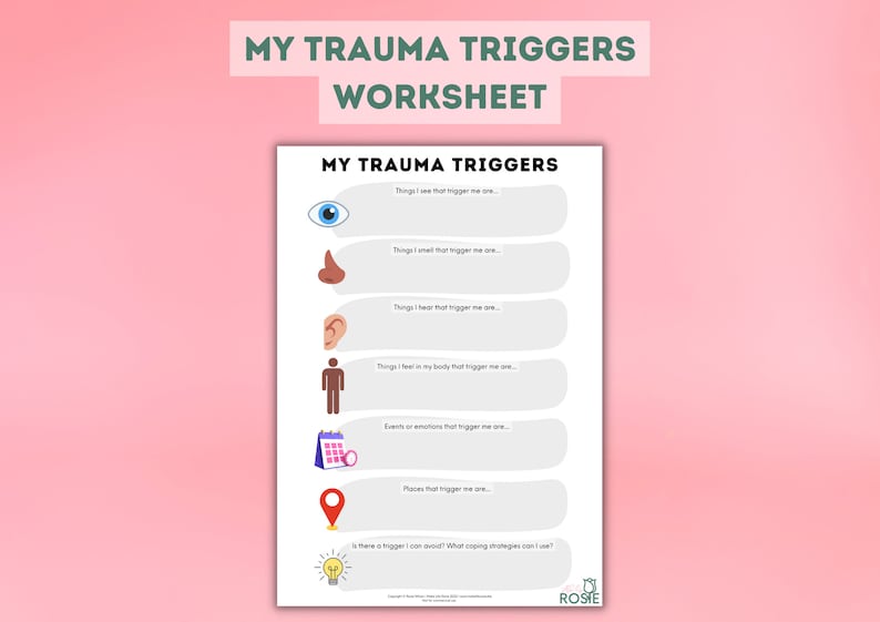 Trauma Triggers Worksheet for Teens. Trauma Resource, Mental Health ...