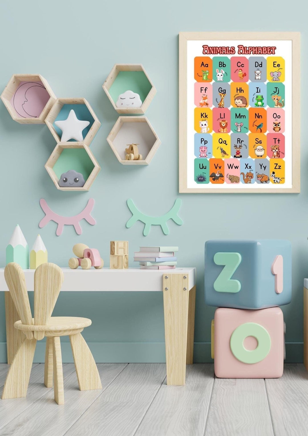 Animal Alphabet Poster for Kids | Cute Alphabet Wall Art | Printable ...