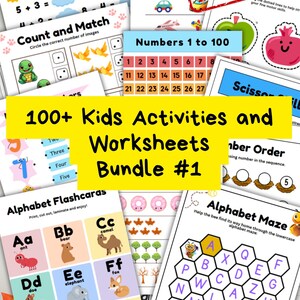 Preschool Learning Worksheets Bundle Printable Alphabet, Numbers, Math ...