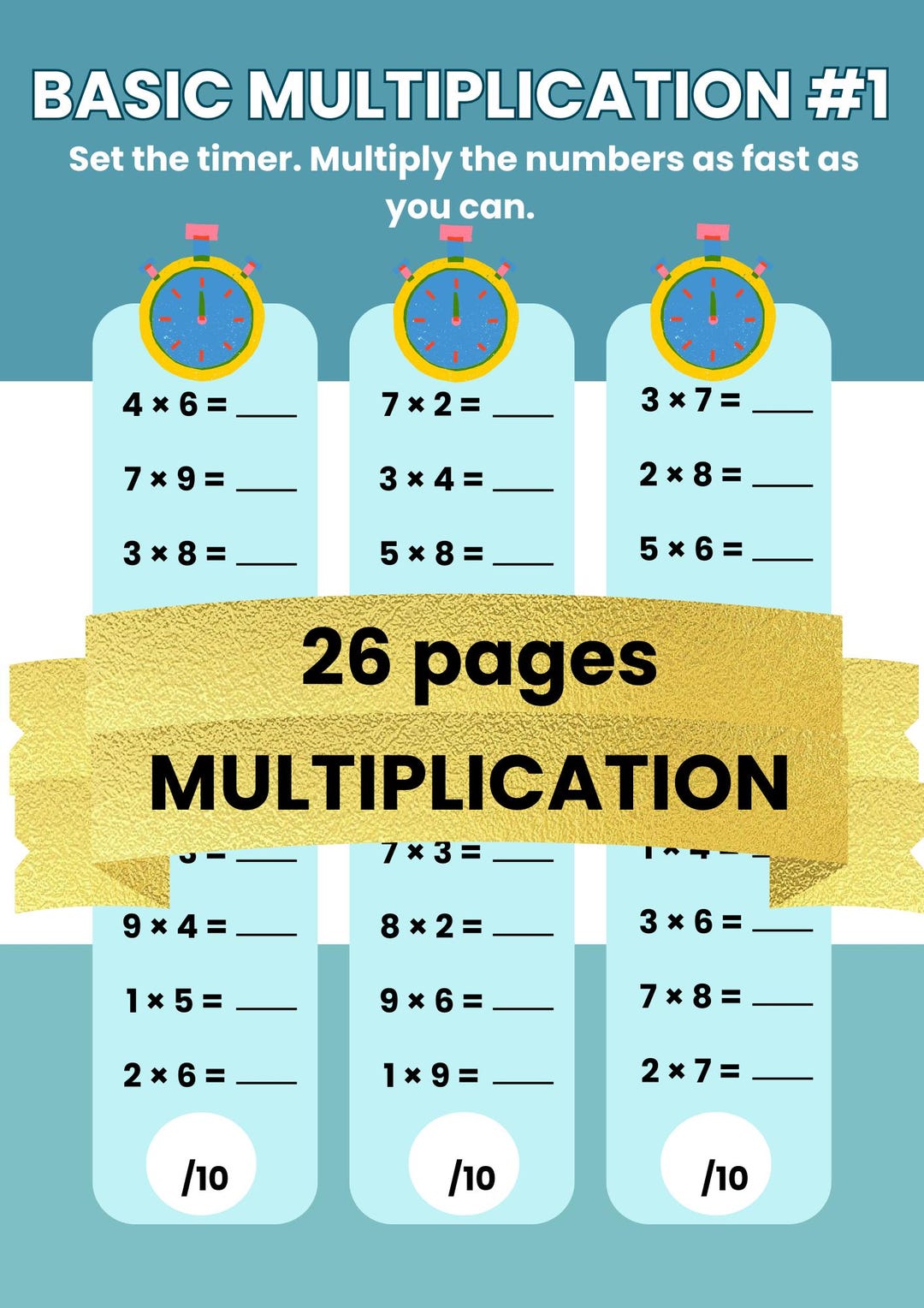 Basic Multiplication Worksheets Math Worksheets With Answers for Kids ...