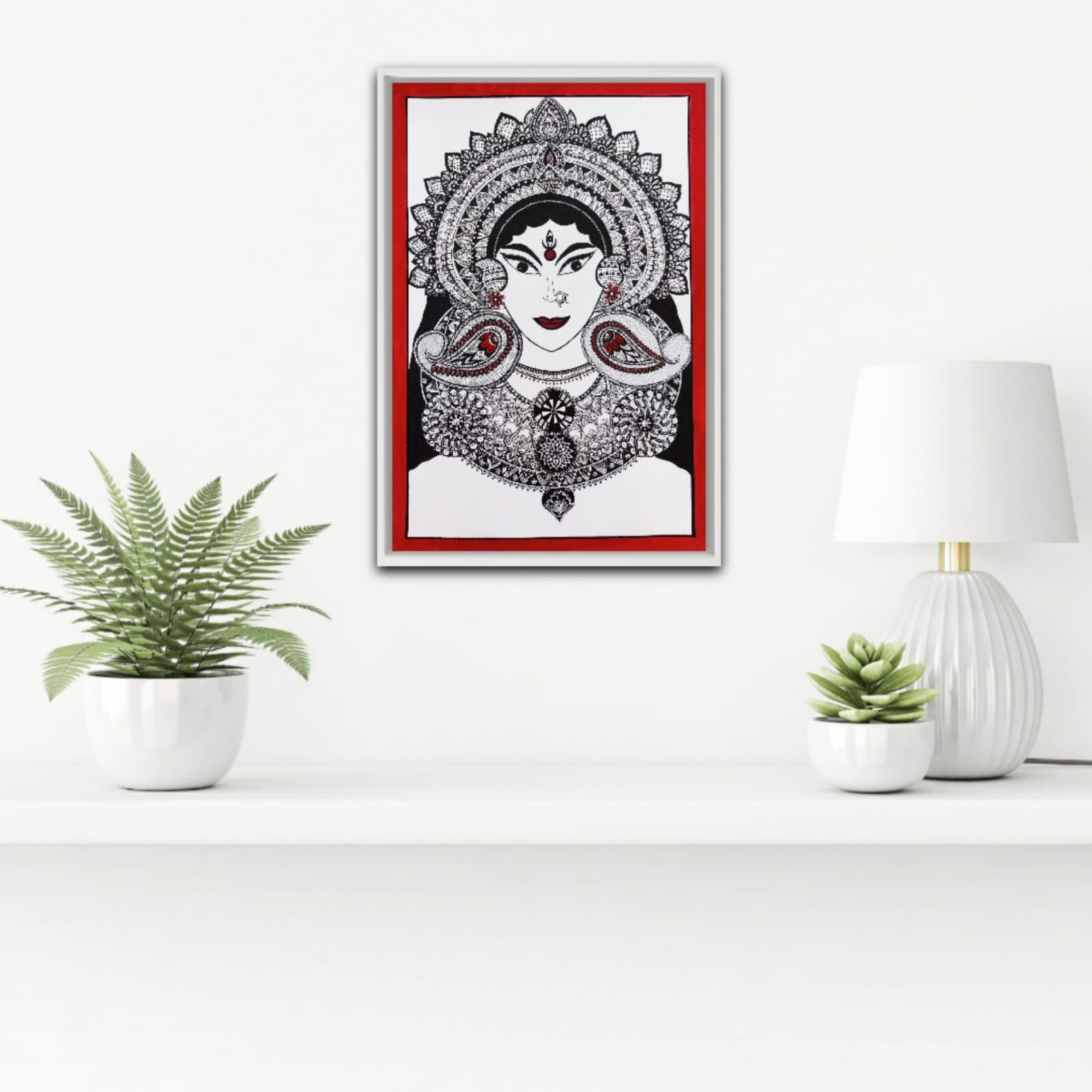Handmade Goddess Durga Mandala Art Wall Hanging for Wall Decor on Art ...