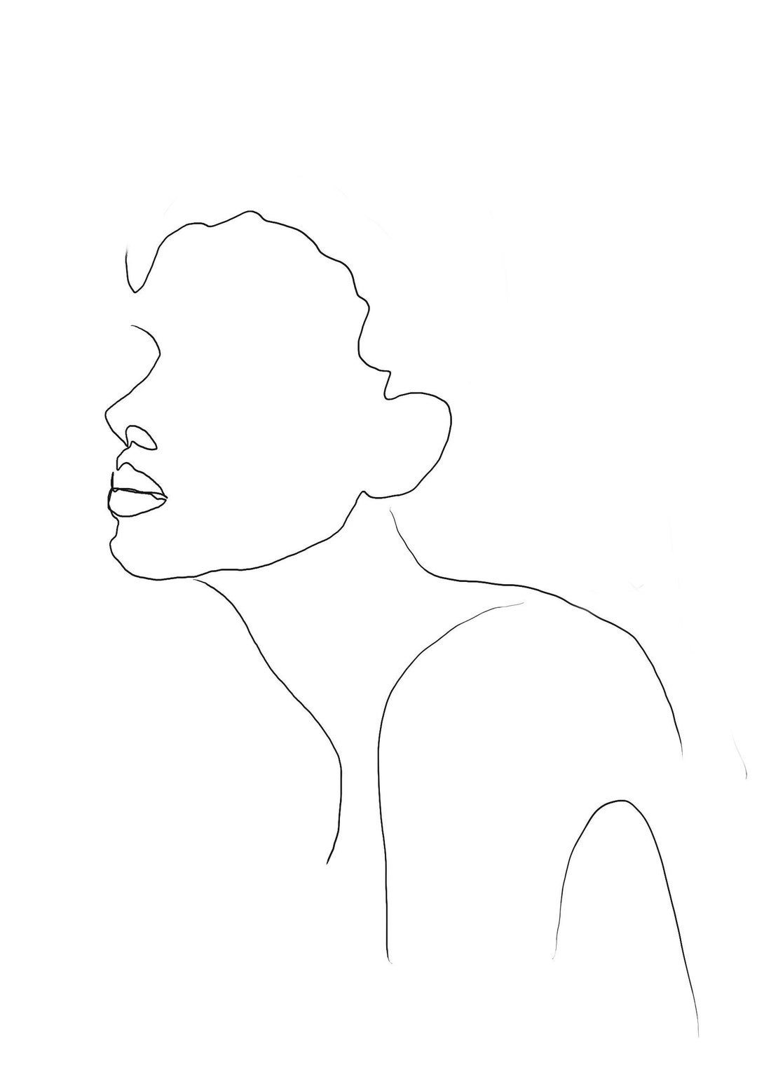 Women Portrait Line Drawing, Digital Painting - Etsy