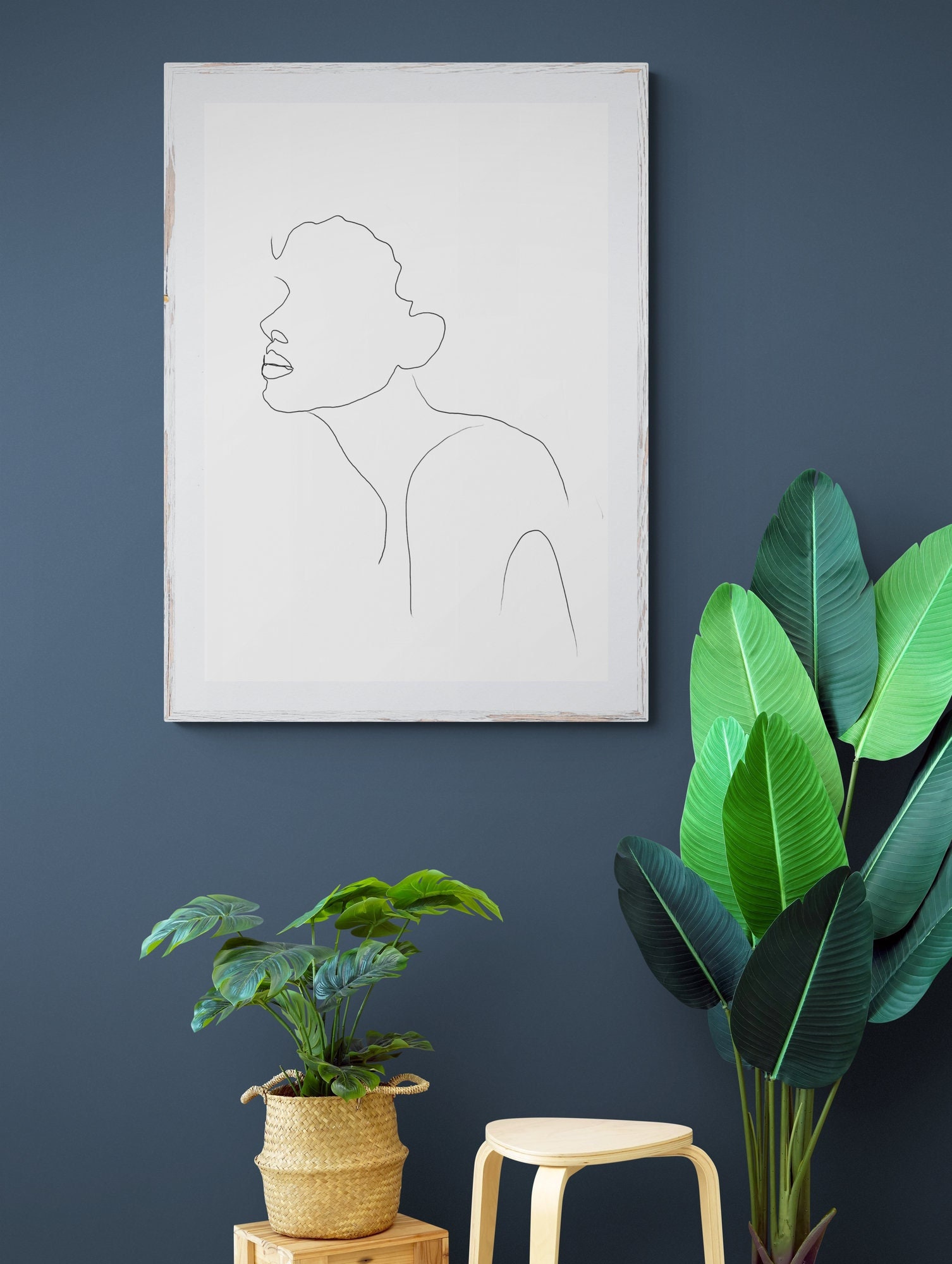Women Portrait Line Drawing, Digital Painting - Etsy