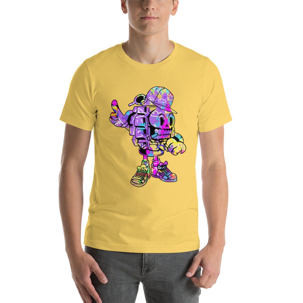 Graffiti Style Grenade Cartoon Character Unisex T-shirt Urban - Etsy