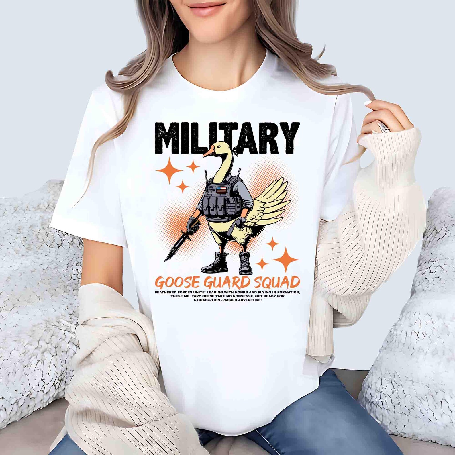 Military Goose Guard Squad T-shirt, Funny Tactical Goose Sweatshirt ...