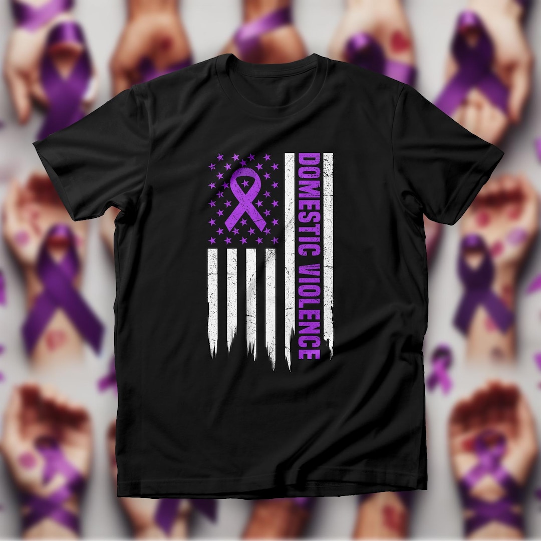 Domestic Violence Awareness Shirt, Purple Ribbon Shirt, Stop the ...