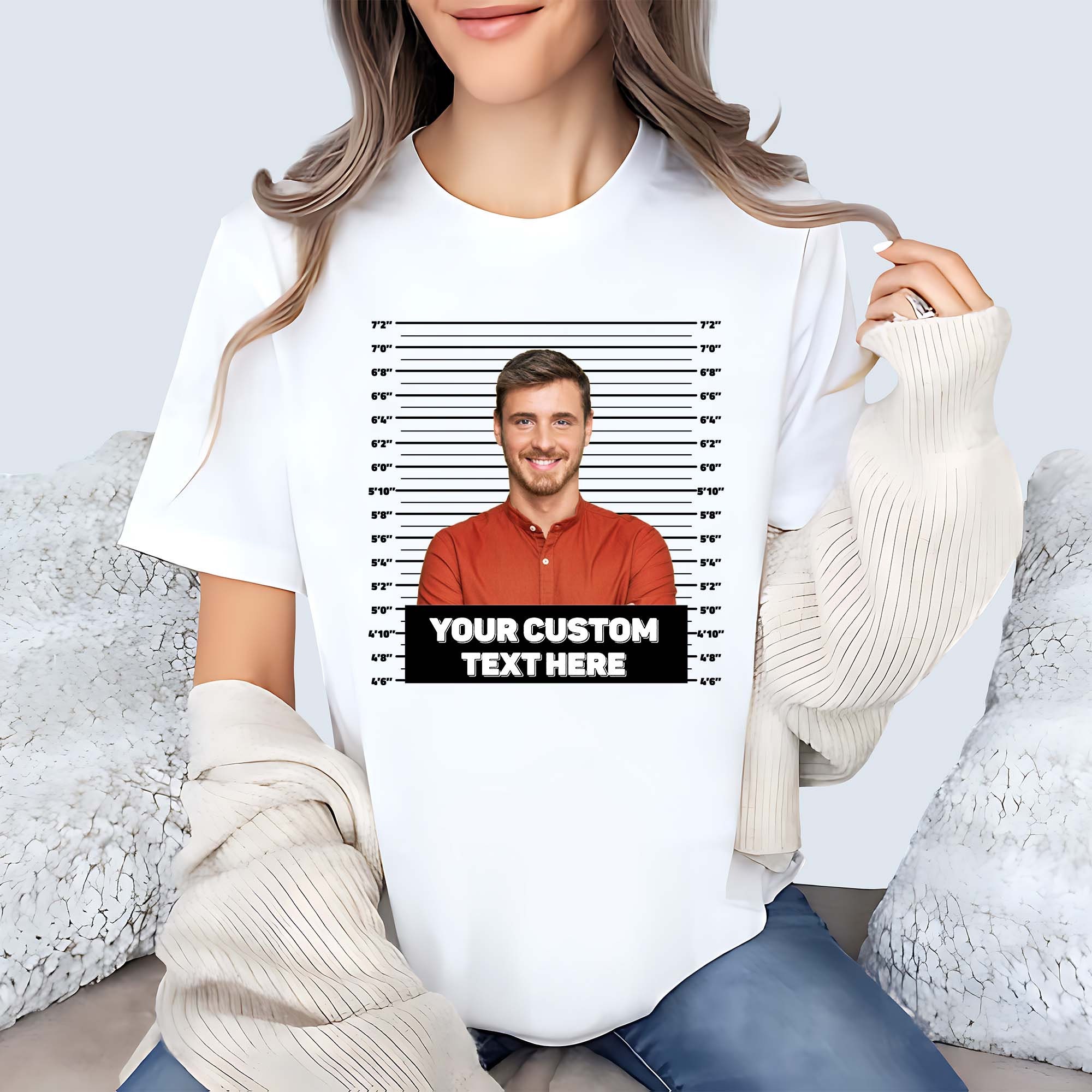 Custom Mugshot Shirt, Personalized Photo Tee, Unique Gift, Customizable ...