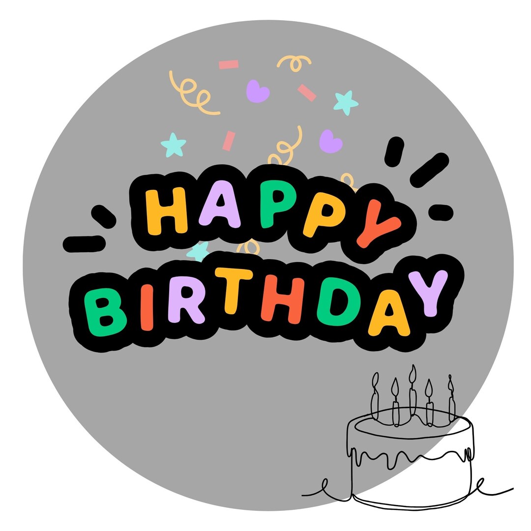 Happy Birthday Sticker Birthday Cake Sticker for Your Bash - Etsy