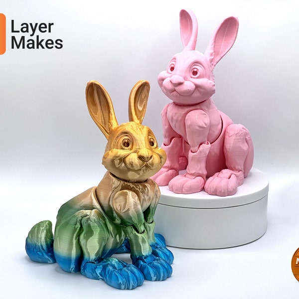 3d Printed Articulated Rabbit - Etsy
