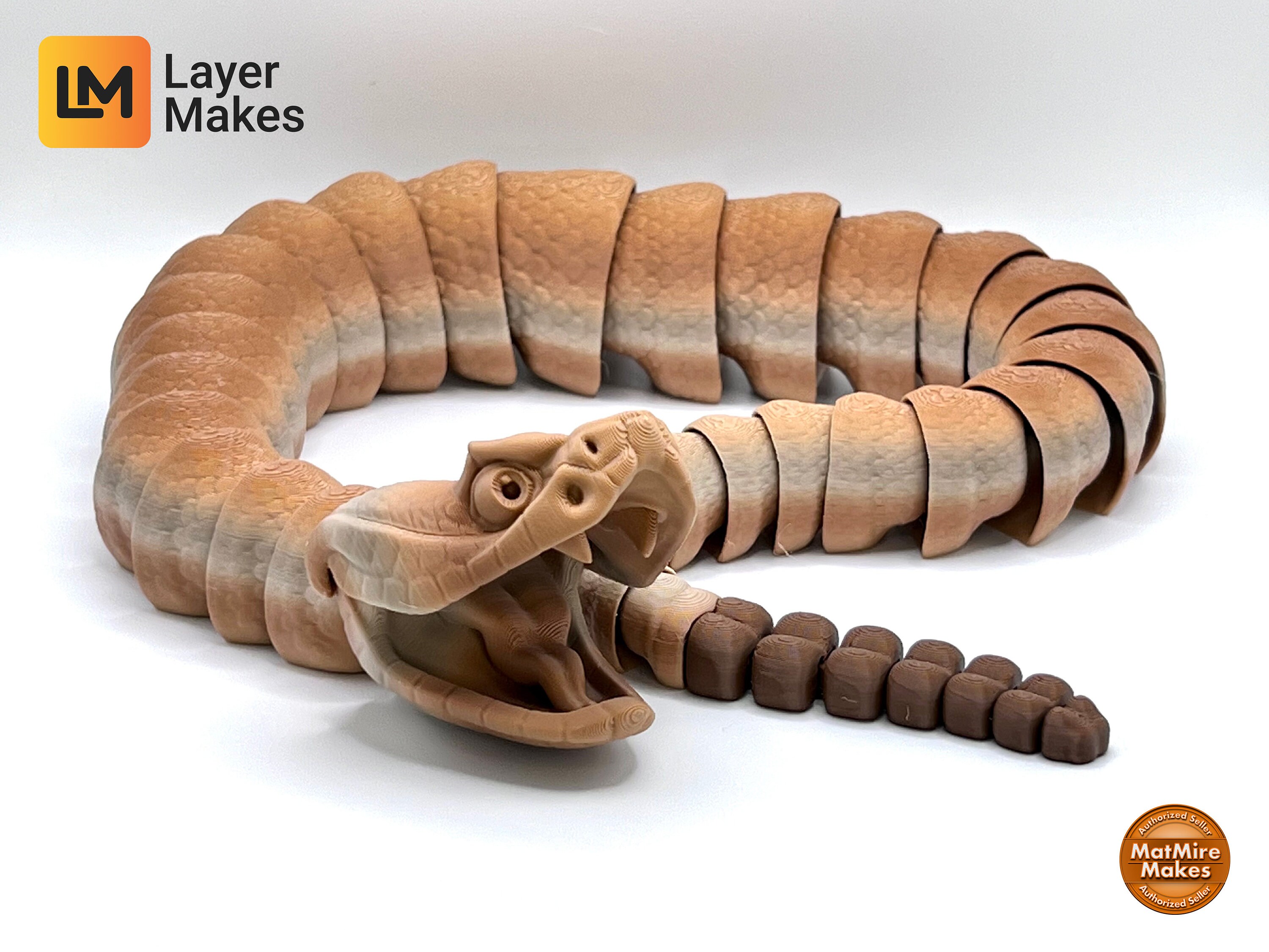 3D Printed Articulated Rattlesnake - Etsy