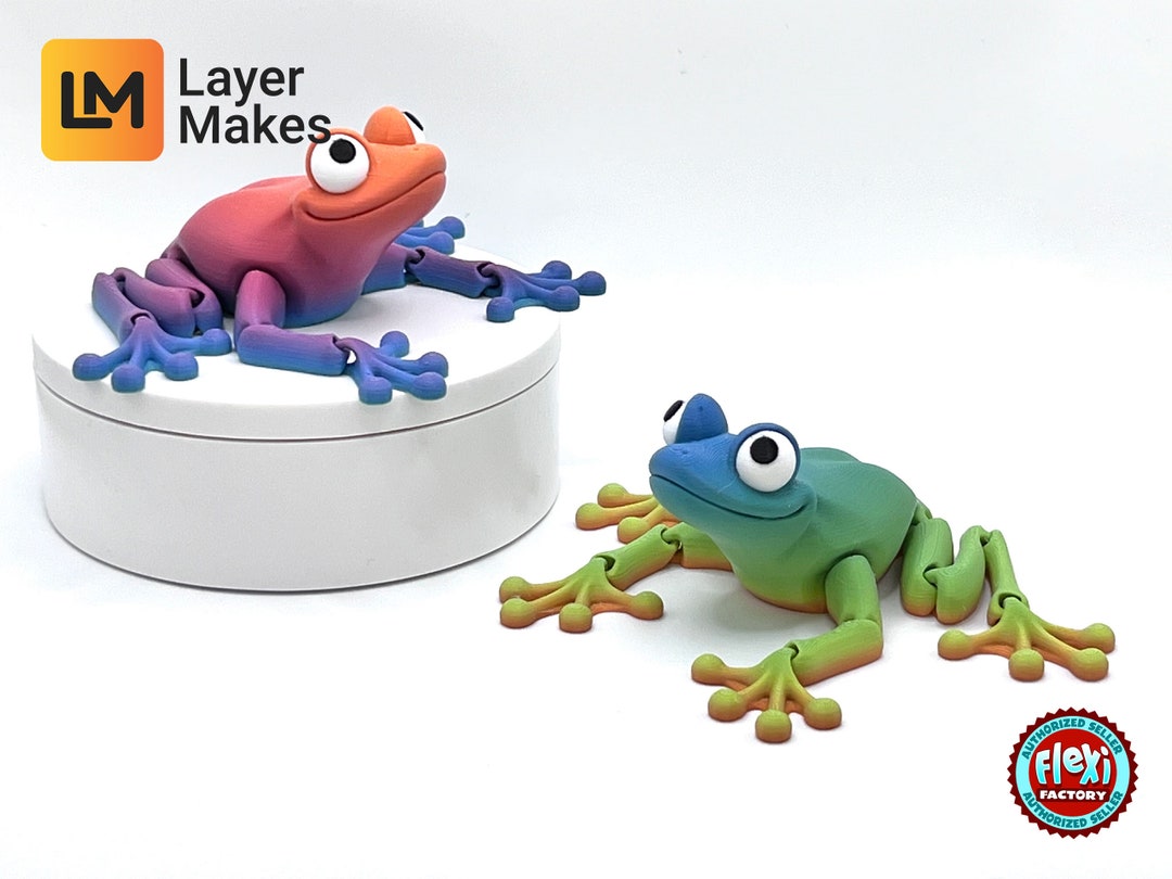 3D Printed Articulated Rainbow Tree Frog (full-color Print) - Etsy