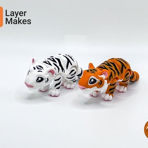 3D Printed Articulated Mini Tiger (full-color Print) - Etsy