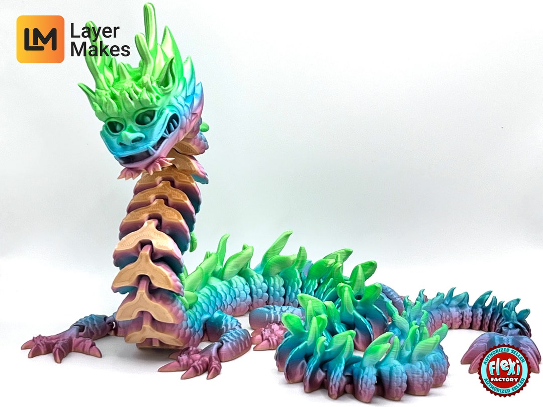 3D Printed Articulated Standing Dragon - Etsy