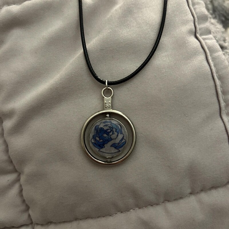 Arcane Necklace Blue Rose - Etsy