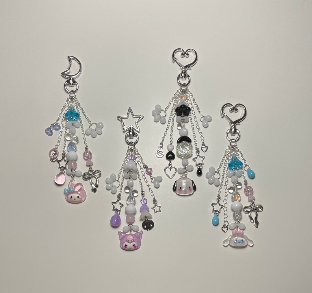 San Rio Keychains, Handmade Beaded Keychains, Jewelry, Phone Charm, Y2k ...