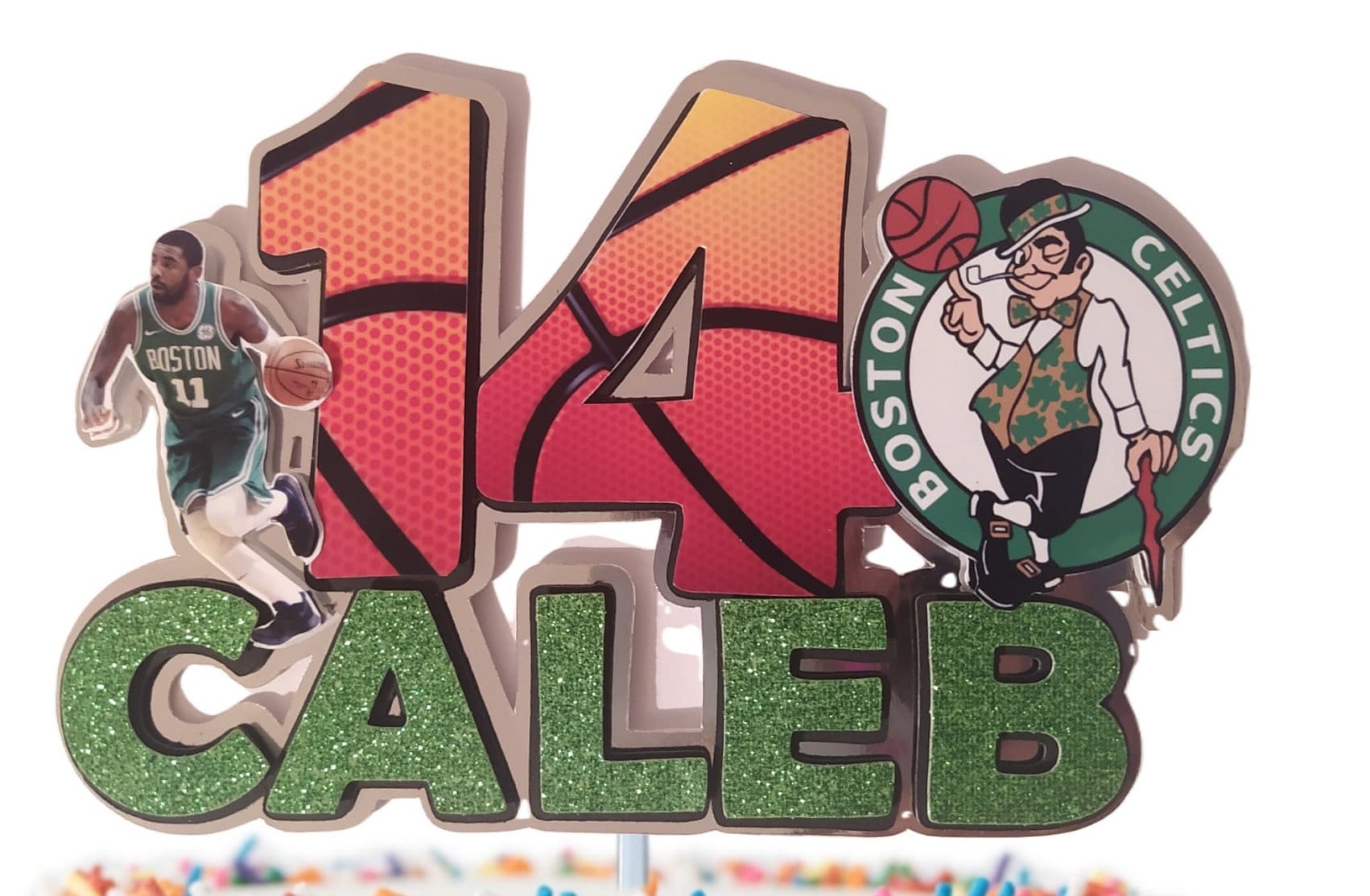 Personalised Boston Celtics Cake Topper Basketball Cake - Etsy