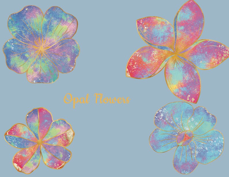 20 Gemstone Flower PNG Cliparts - Etsy