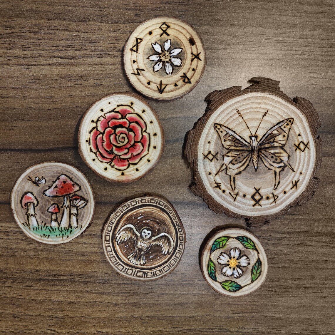 Handcrafted Pyrography Wood Slice - Etsy