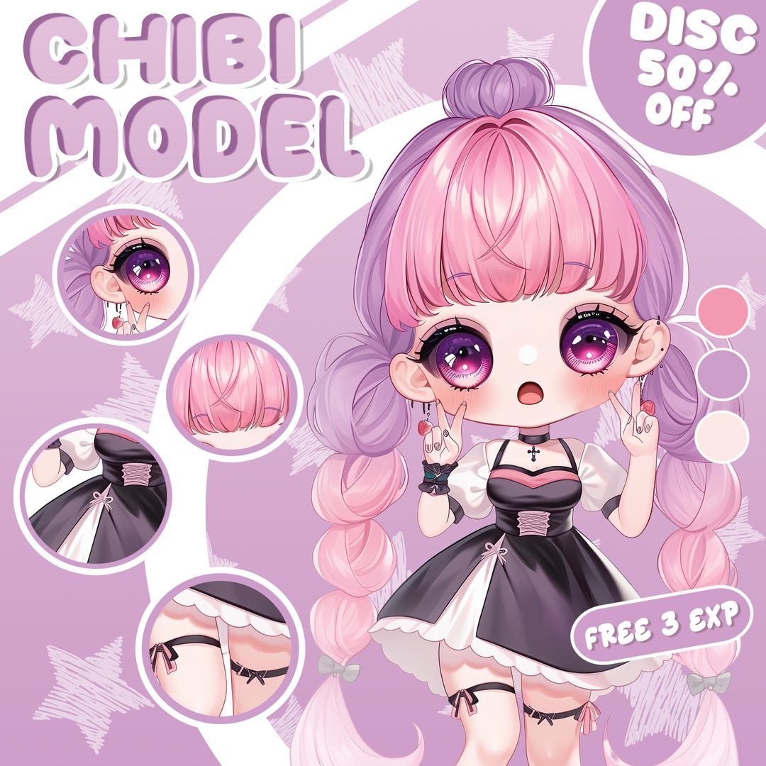 Modelo Vtuber Chibi / Vtuber / Comisión Vtuber Linda / Rigging ...