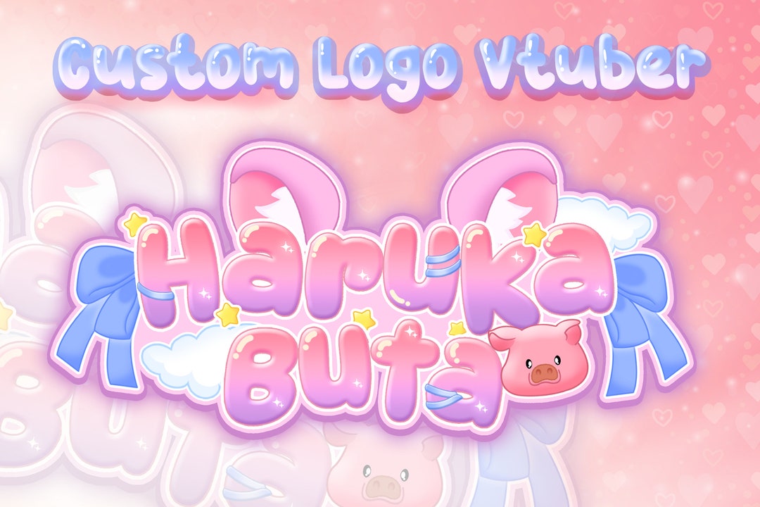Buy Custom Cute Vtuber Logo Vtuber Logo Text Cute Logo Chibi Logo ...