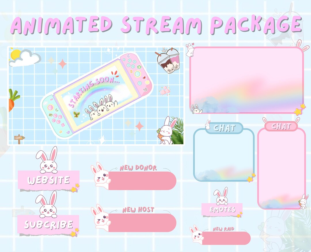 Blue Animated Stream Overlay for Twitch | Blue Twitch Overlay Stream ...