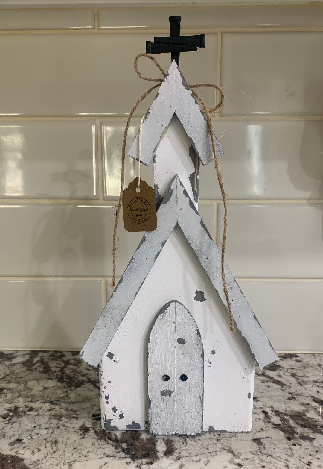 Rustic White Farmhouse Church - Etsy