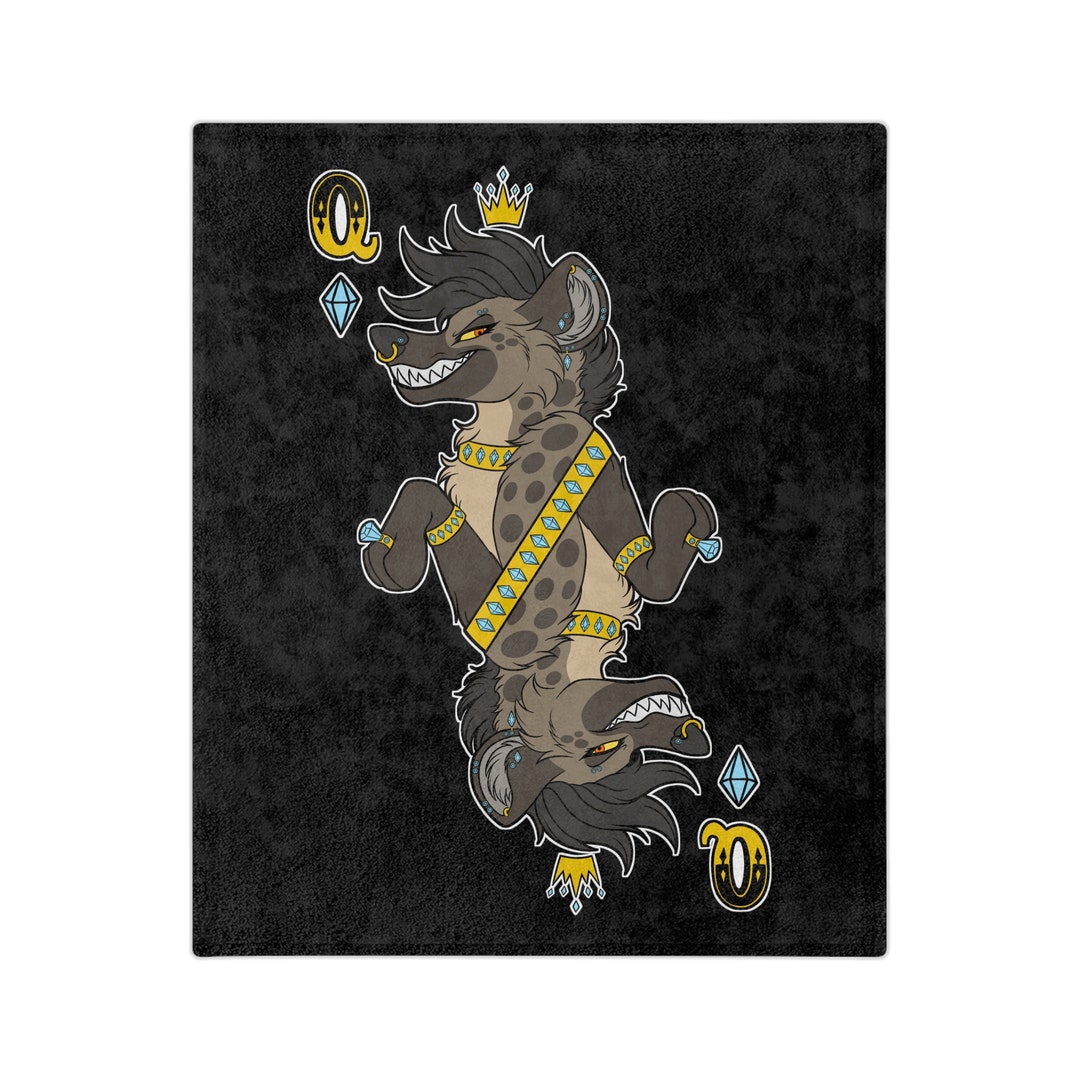 Yeen Queen of Diamonds: Playing Card Hyena Furry Blanket - Etsy