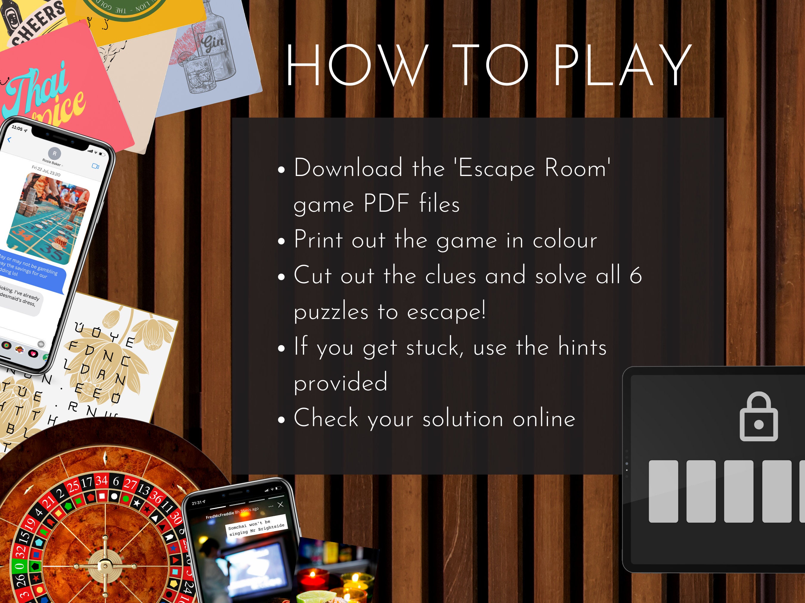 Escape Room. Date Night Ideas. 1st Anniversary Gift for Him. DIY Escape ...