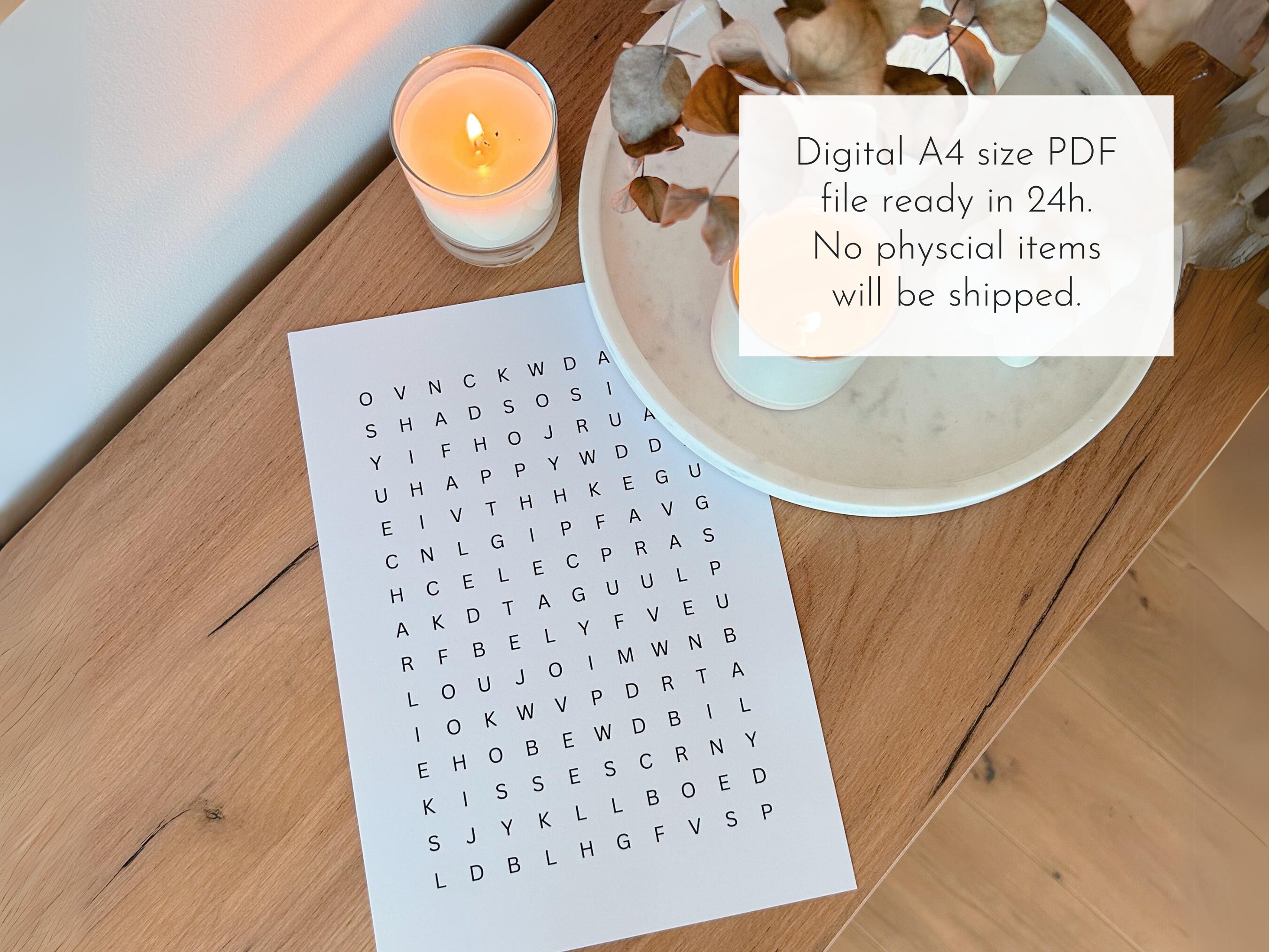 Personalised Word Search Poster. Valentine's Day Gift Idea. Romantic ...